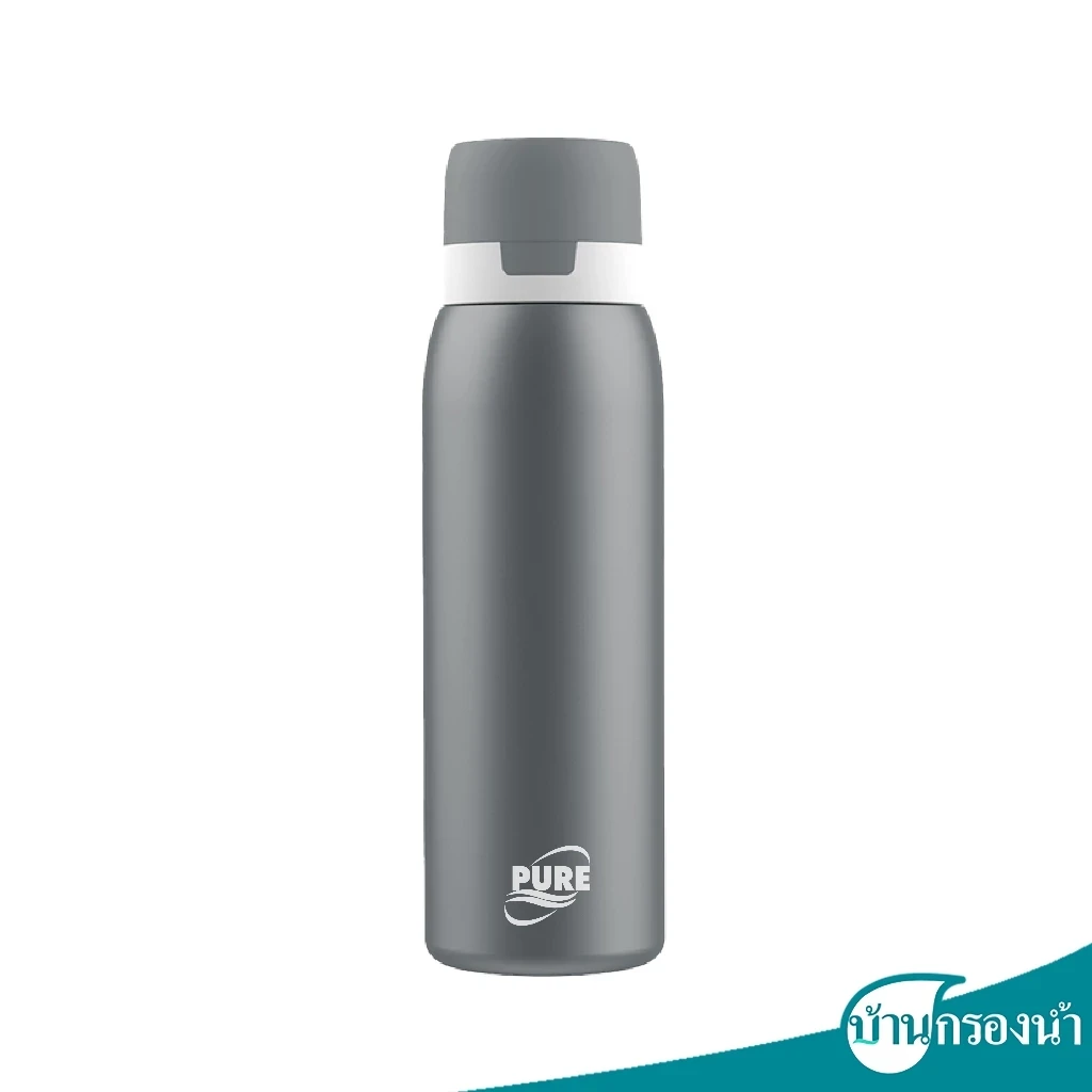 PURE TO GO ขวดกรองน้ำดื่มเเบบพกพา สีเทา S 750