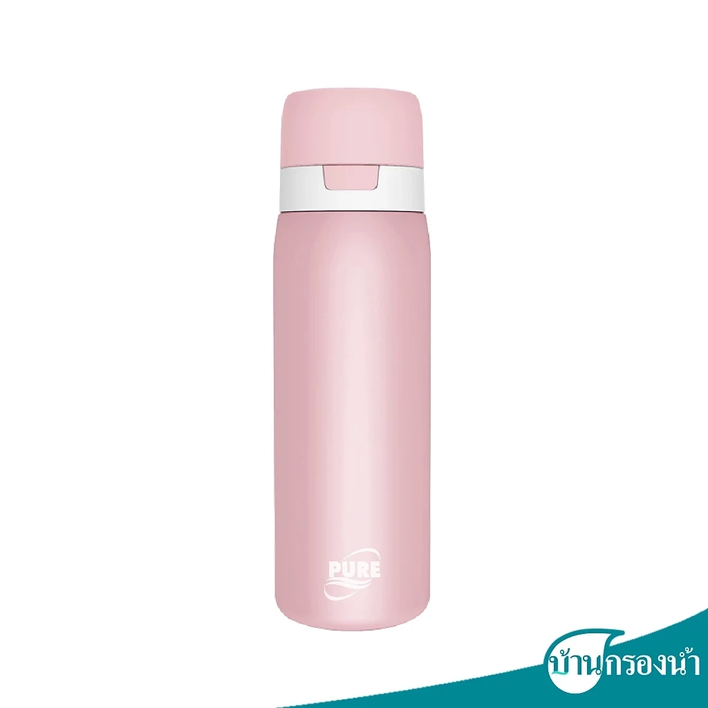 PURE TO GO ขวดกรองน้ำดื่มเเบบพกพา สีชมพู S 500