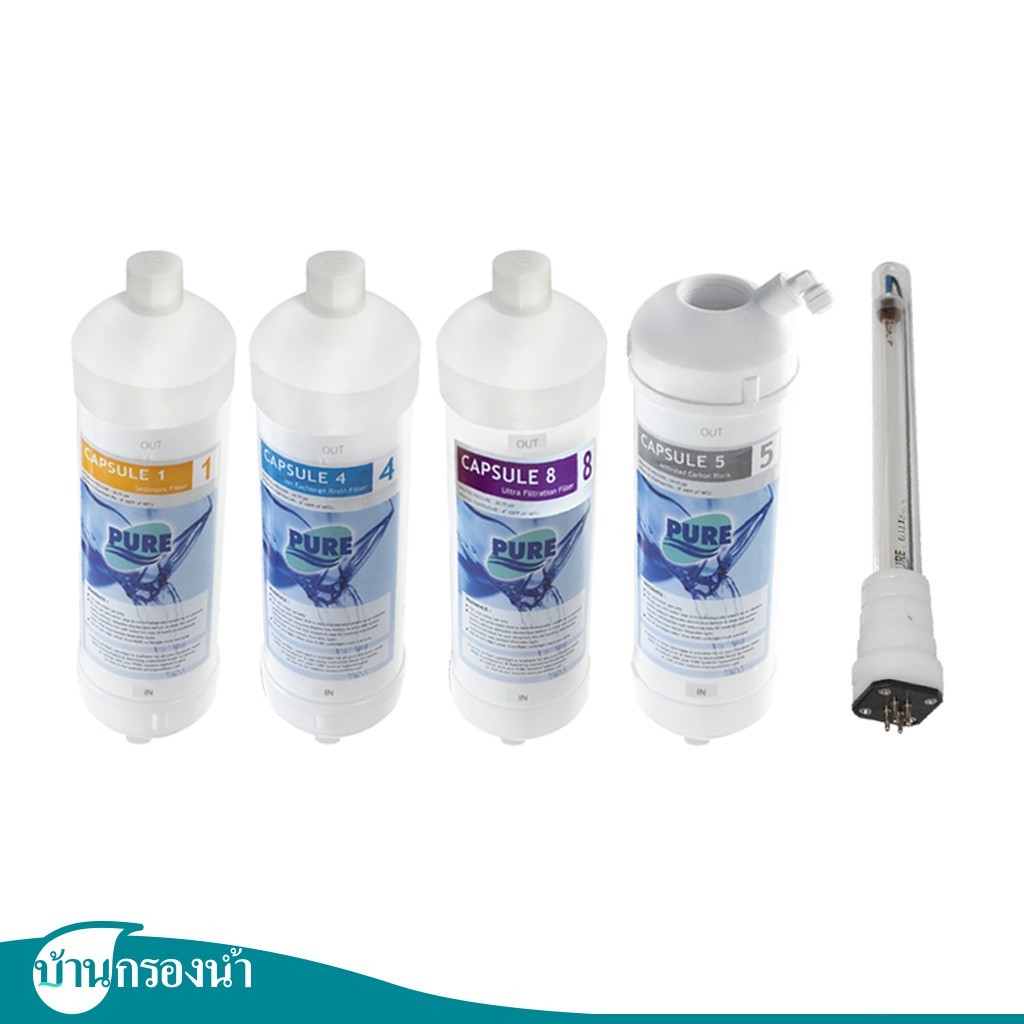 ชุดไส้กรองน้ำดื่ม Pure ใช้ได้กับเครื่องรุ่น CPB 02 UVC, CPR 02 UVC, และ ...